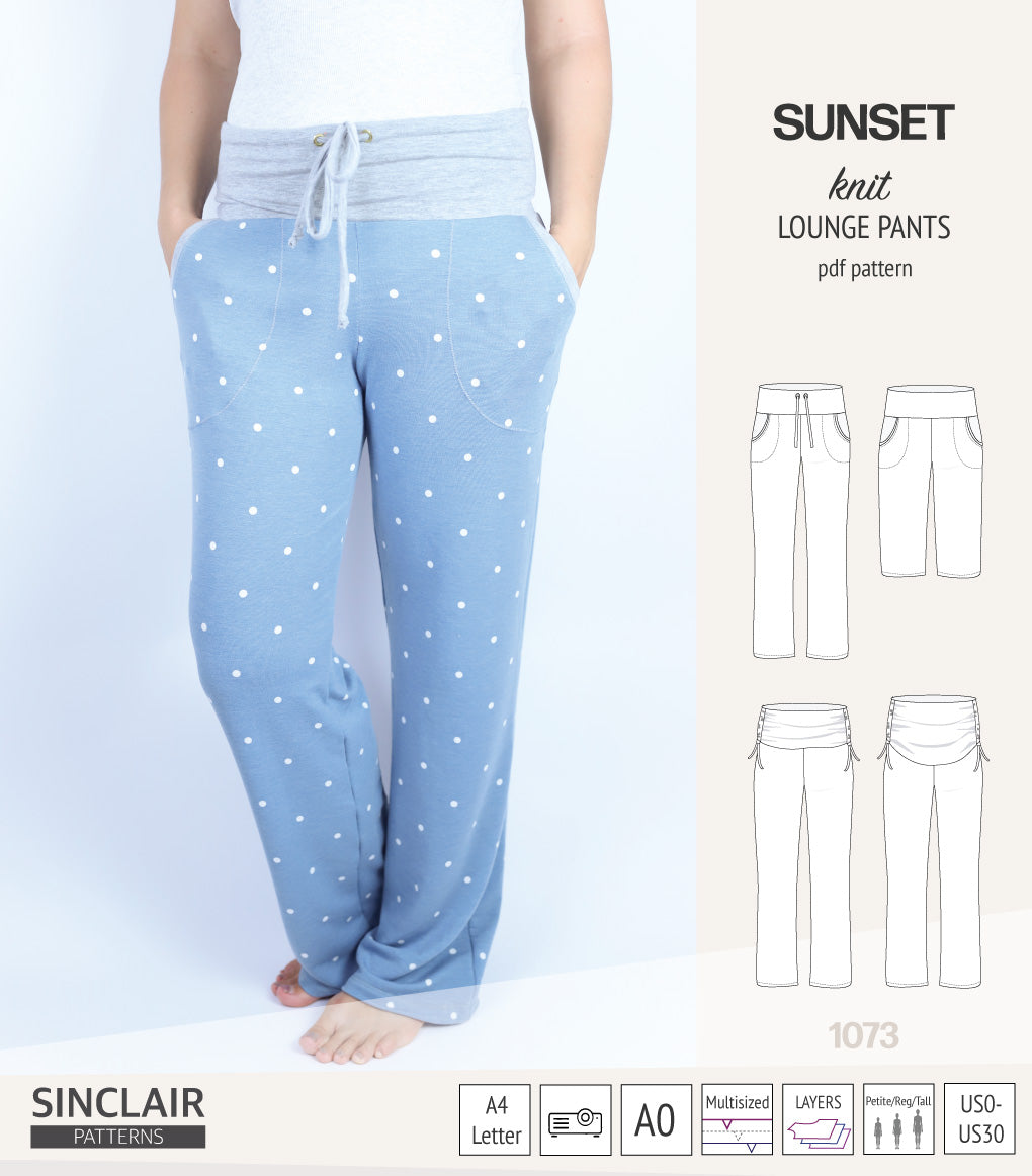 Sunset knit lounge pants (PDF) (2025 Updated) – Sinclair Patterns