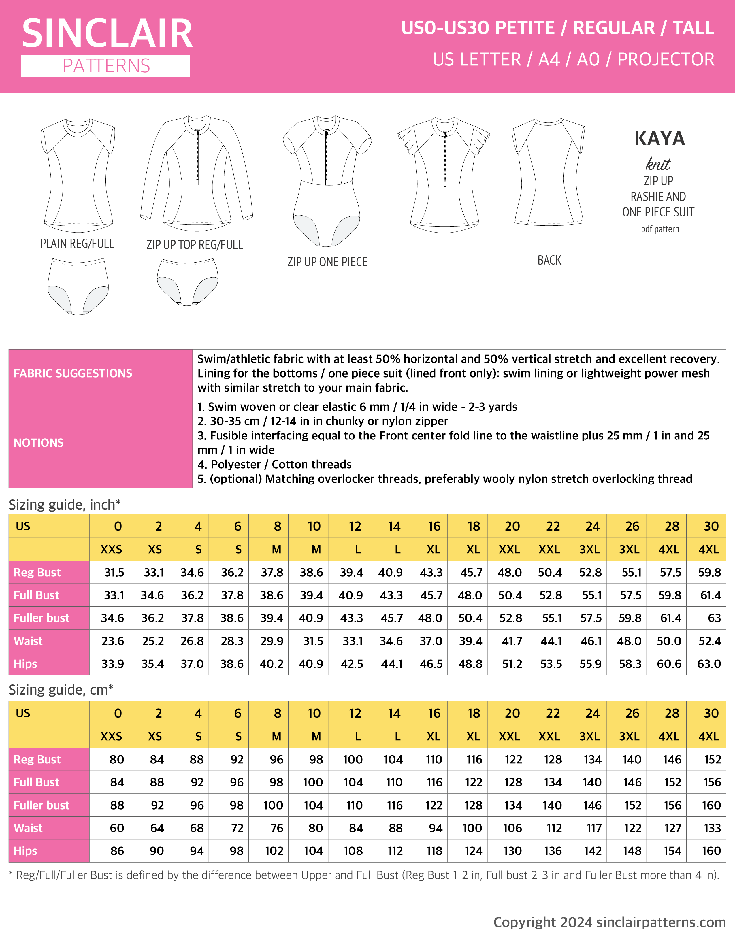 Kaya raglan rash guard, swim bottoms and a one piece suit (PDF ...