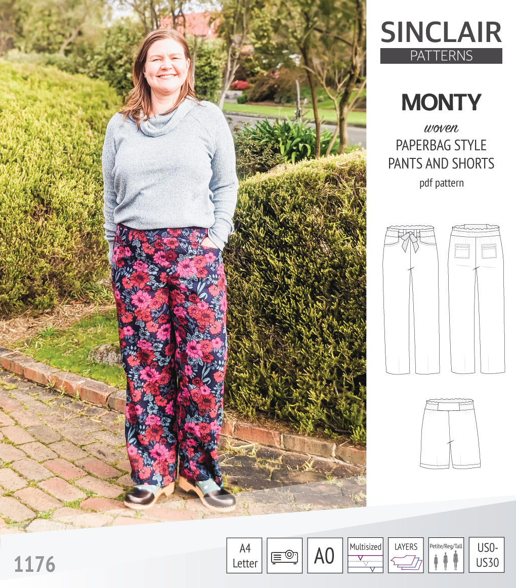 Monty paperbag waistline woven shorts and pants with ties (pdf sewing ...