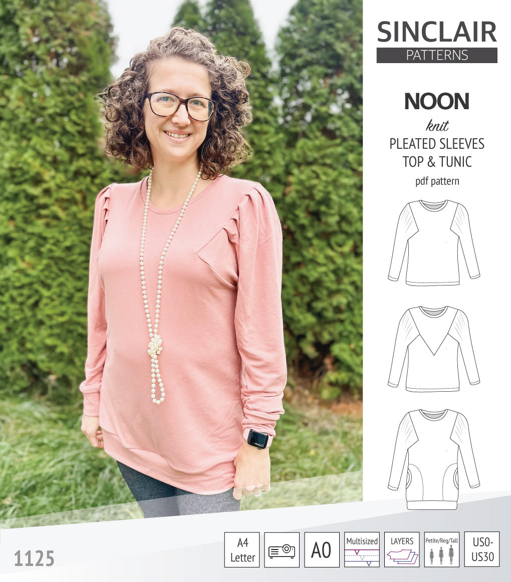 Noon pleated sleeves knit top and tunic (PDF sewing pattern) – Sinclair ...