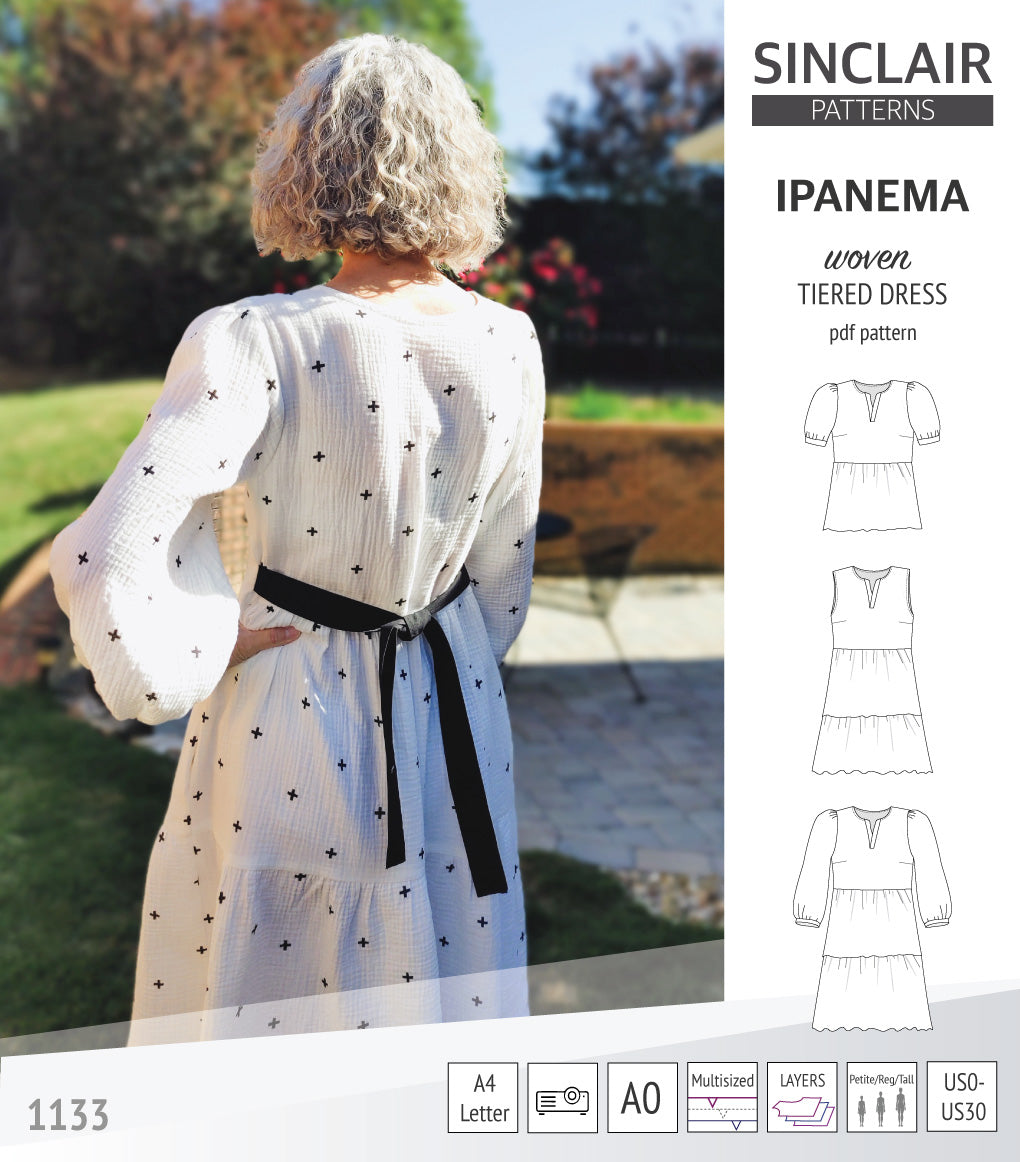 Ipanema tiered woven top and dress with a placket (PDF) – Sinclair Patterns