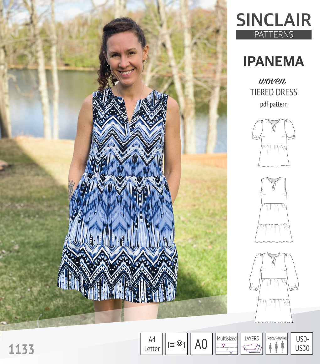 Ipanema tiered woven top and dress with a placket (PDF) – Sinclair Patterns