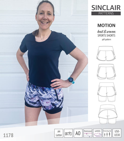 Motion sports shorts with a yoke, pockets and underlay shorties (pdf ...