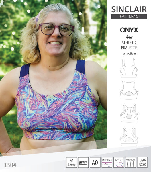 Onyx medium impact wireless athletic bralette (PDF) - Sinclair Patterns