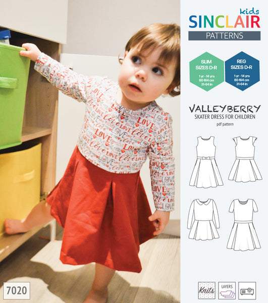 Valleyberry classic skater dress for children (pdf sewing pattern) - Sinclair Patterns