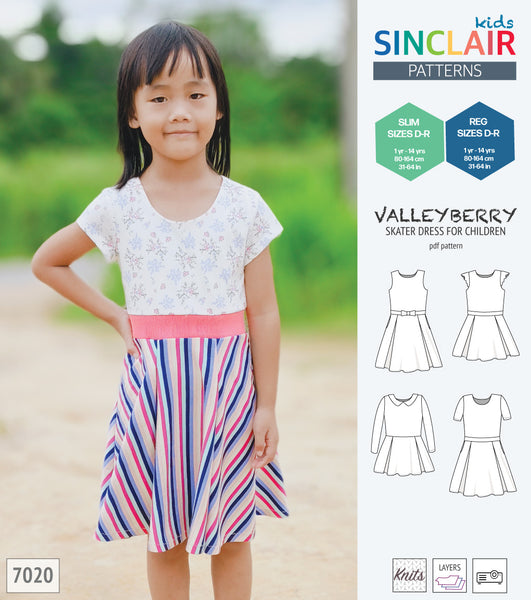 Valleyberry classic skater dress for children (pdf sewing pattern) - Sinclair Patterns