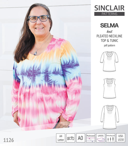 Selma knit top with round and square neckline options (PDF sewing ...