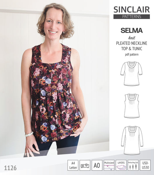 Selma knit top with round and square neckline options (PDF sewing ...