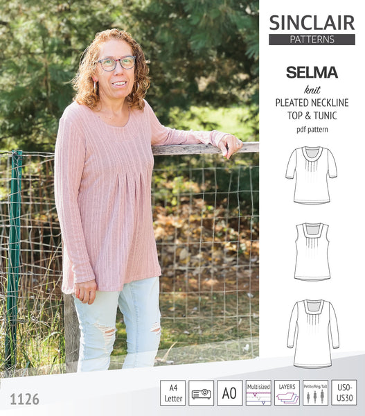 Selma knit top with round and square neckline options (PDF sewing ...
