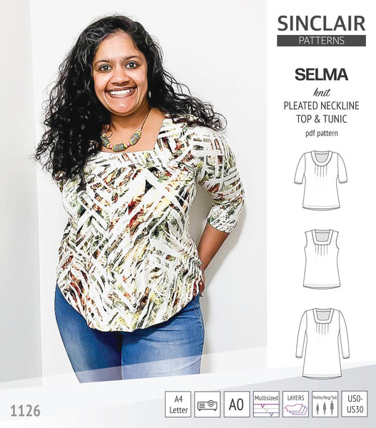 Selma knit top with round and square neckline options (PDF sewing ...