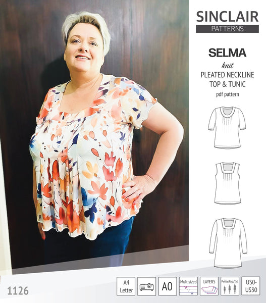 Selma knit top with round and square neckline options (PDF sewing ...