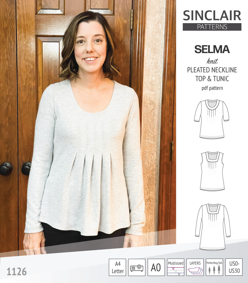 Selma knit top with round and square neckline options (PDF sewing ...