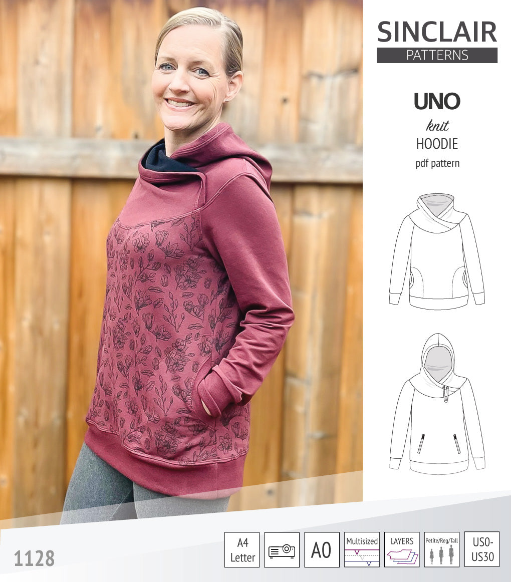 Uno hoodie with a round yoke (pdf sewing pattern) – Sinclair Patterns
