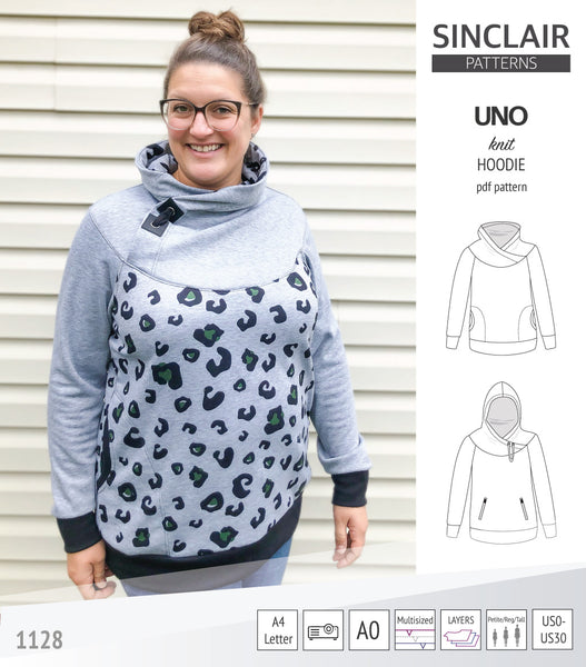 Uno hoodie with a round yoke (pdf sewing pattern) - Sinclair Patterns