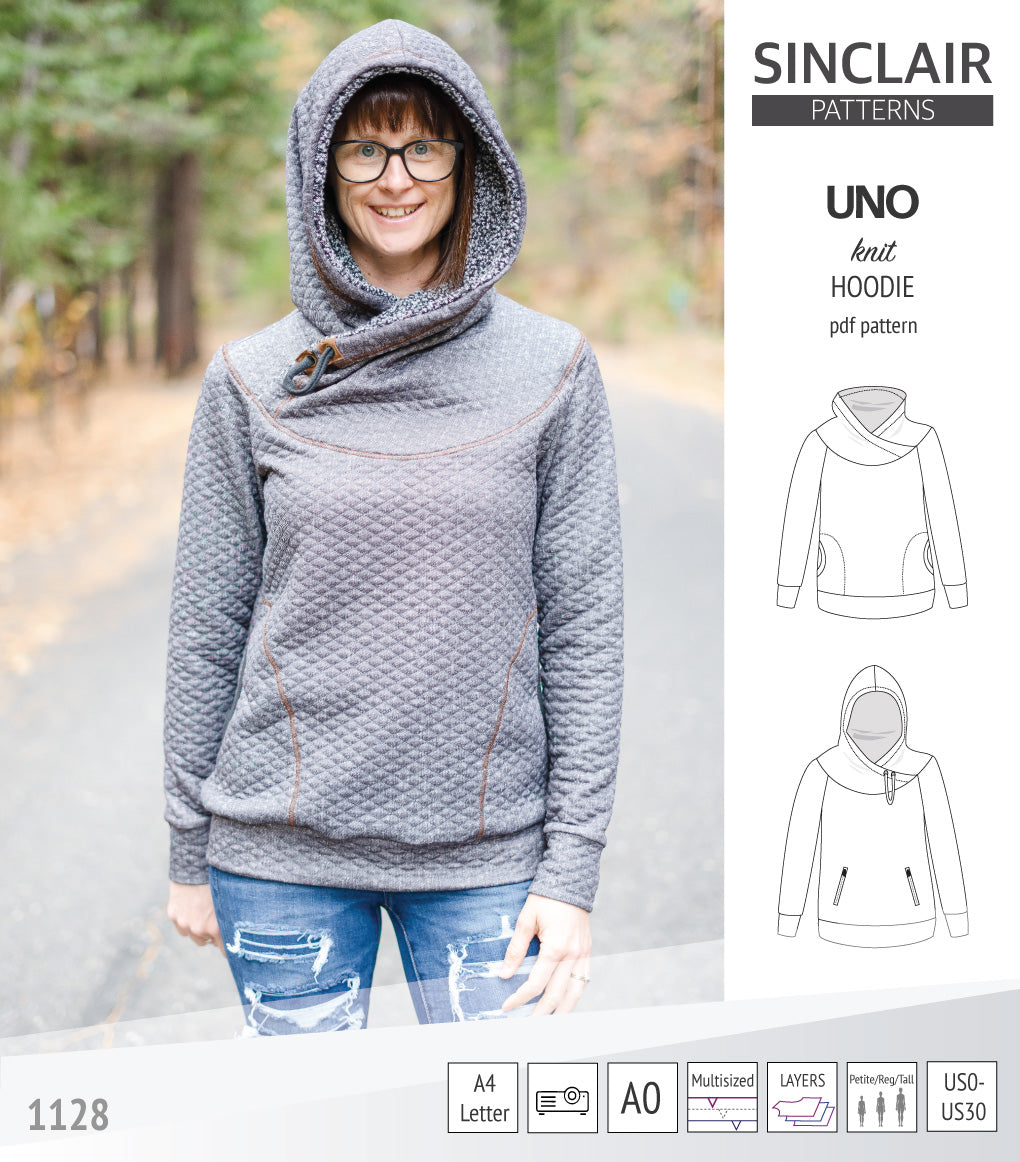 Uno hoodie with a round yoke (pdf sewing pattern) – Sinclair Patterns