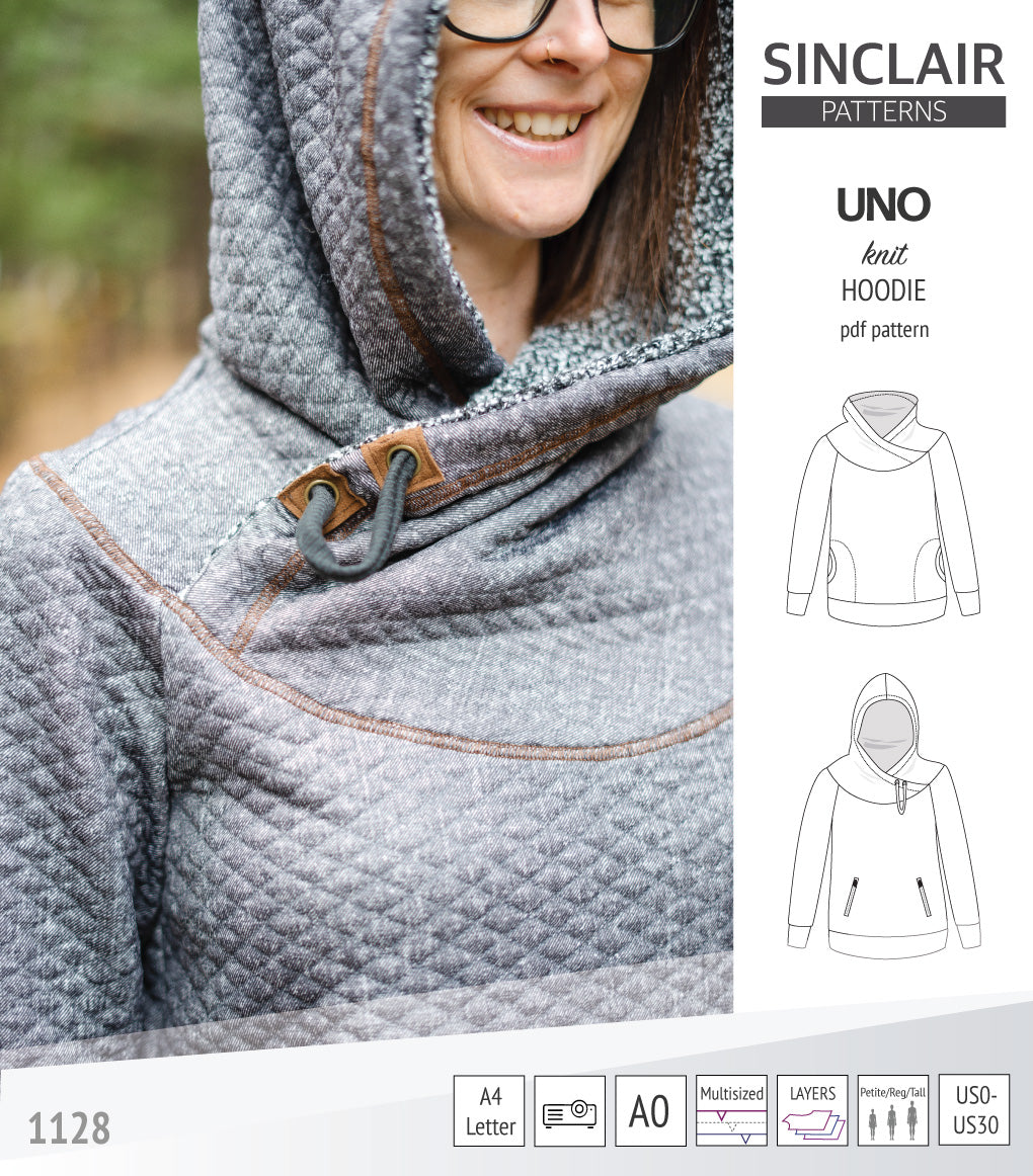 Uno hoodie with a round yoke (pdf sewing pattern) – Sinclair Patterns