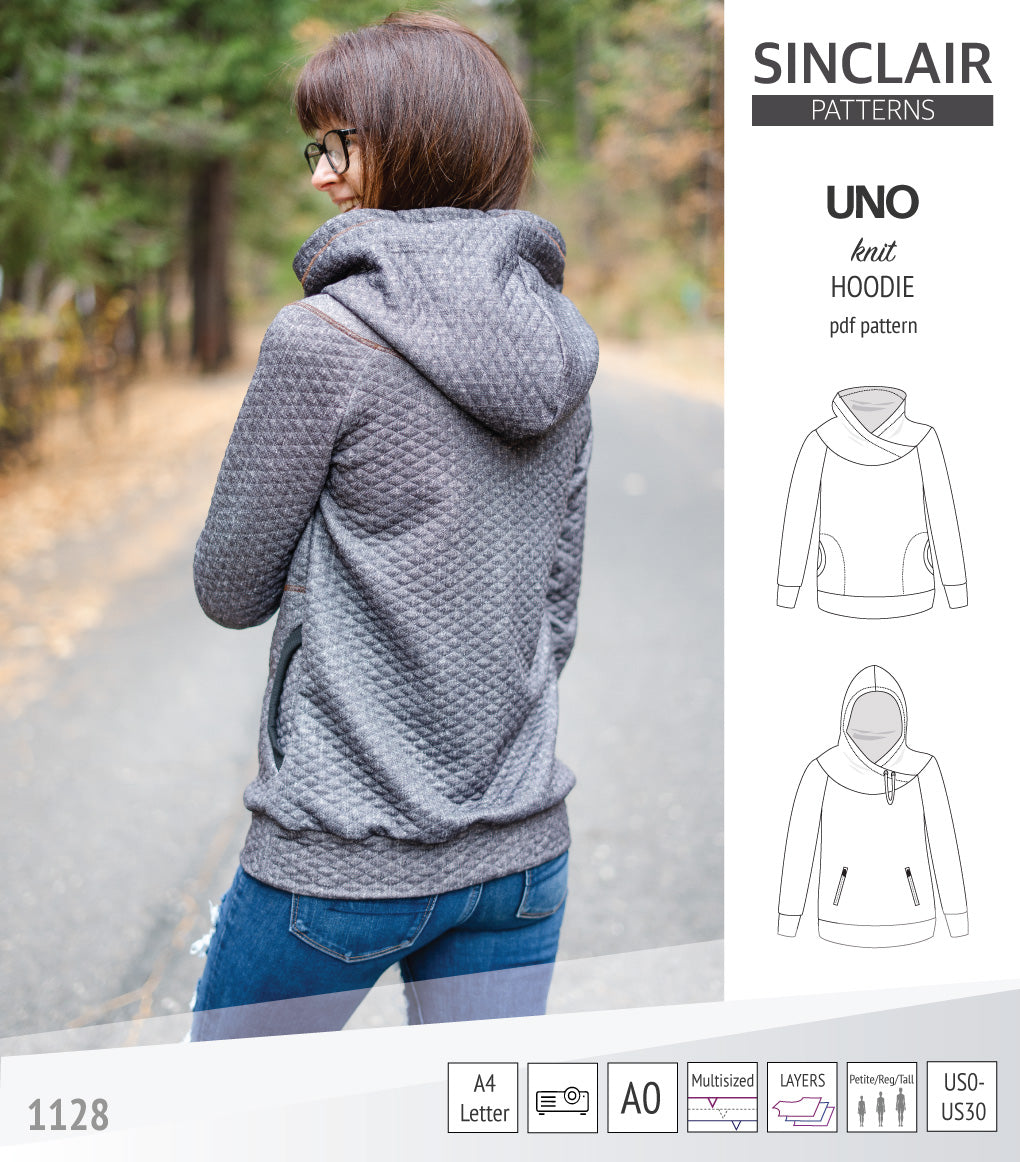 Uno hoodie with a round yoke (pdf sewing pattern) – Sinclair Patterns