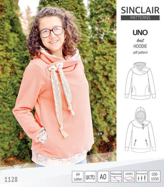 Uno hoodie with a round yoke (pdf sewing pattern) - Sinclair Patterns