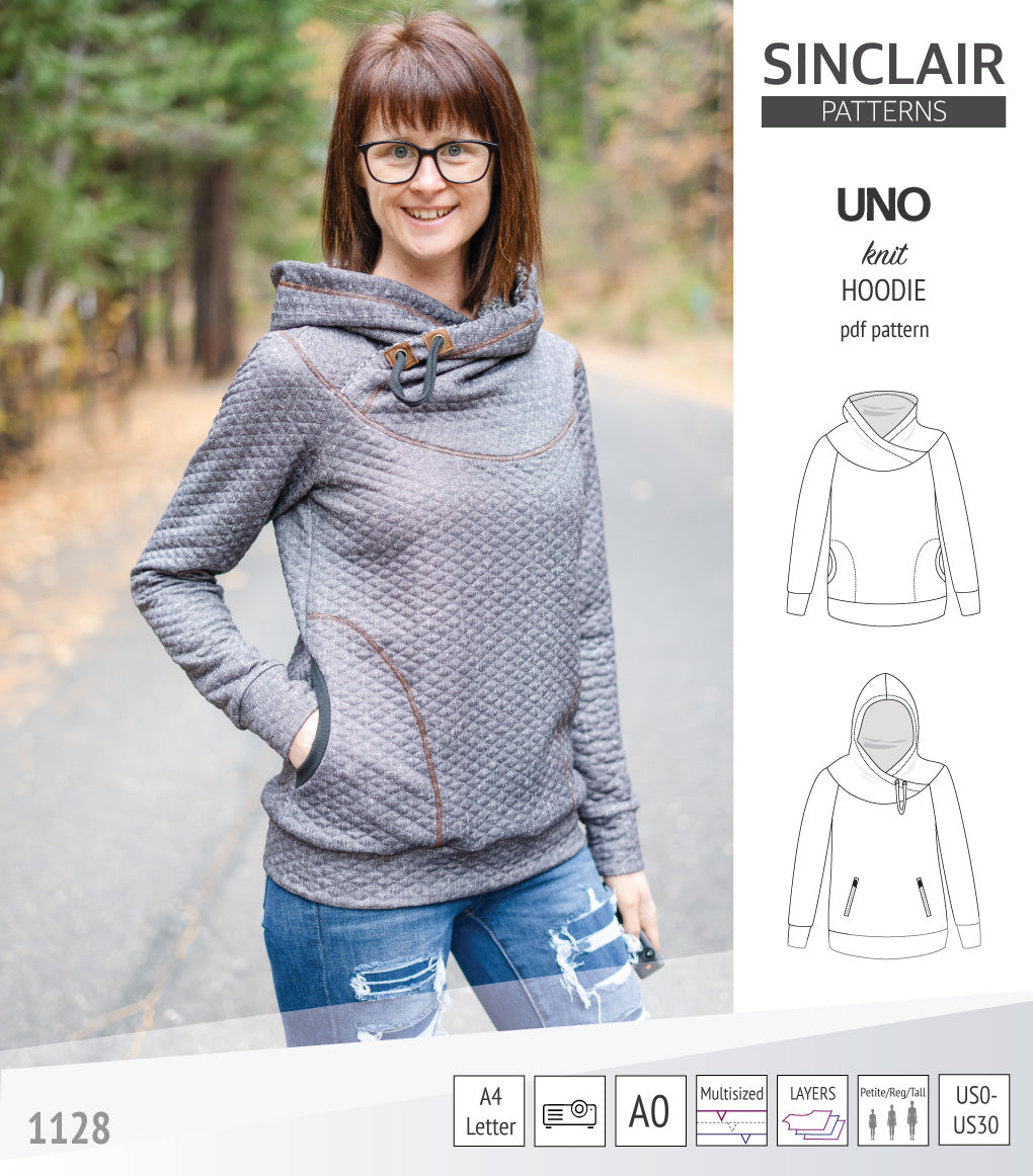 Uno hoodie with a round yoke (pdf sewing pattern) – Sinclair Patterns