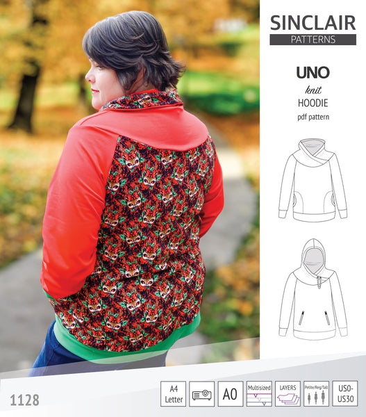 Uno hoodie with a round yoke (pdf sewing pattern) - Sinclair Patterns