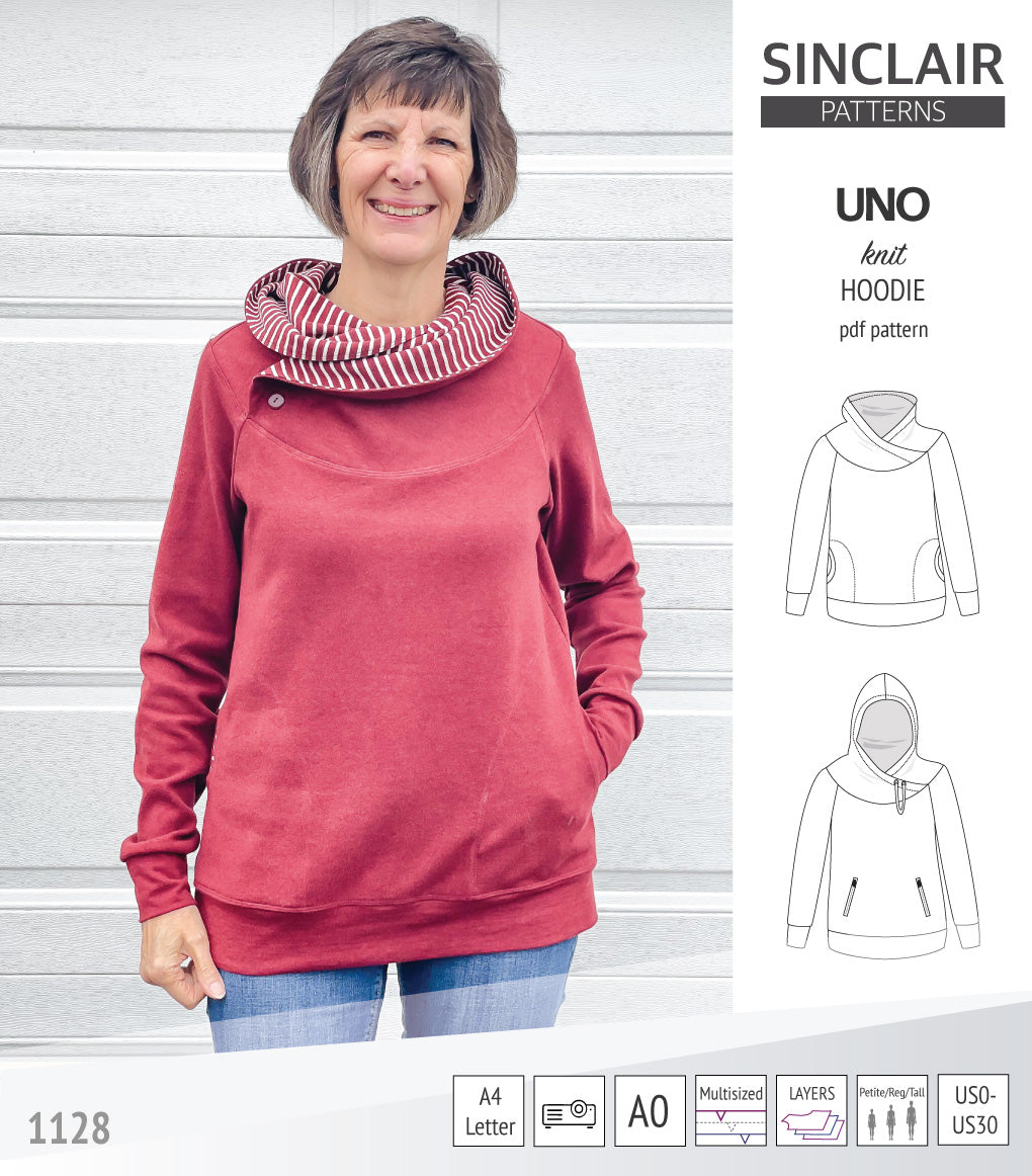 Uno hoodie with a round yoke (pdf sewing pattern) – Sinclair Patterns
