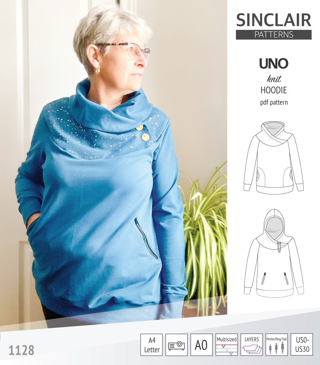 Uno hoodie with a round yoke (pdf sewing pattern) – Sinclair Patterns