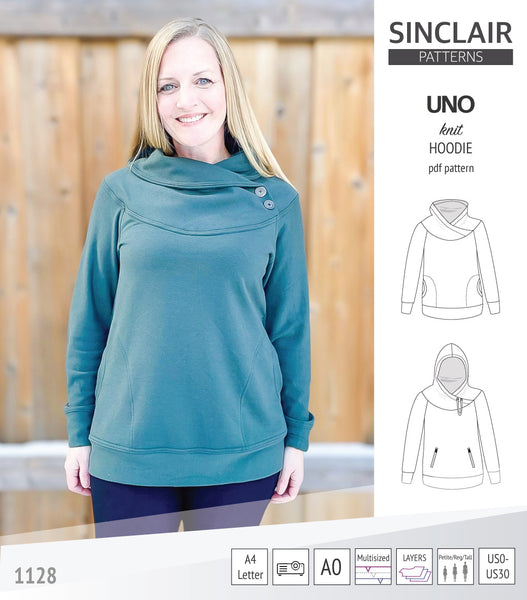 Uno hoodie with a round yoke (pdf sewing pattern) - Sinclair Patterns