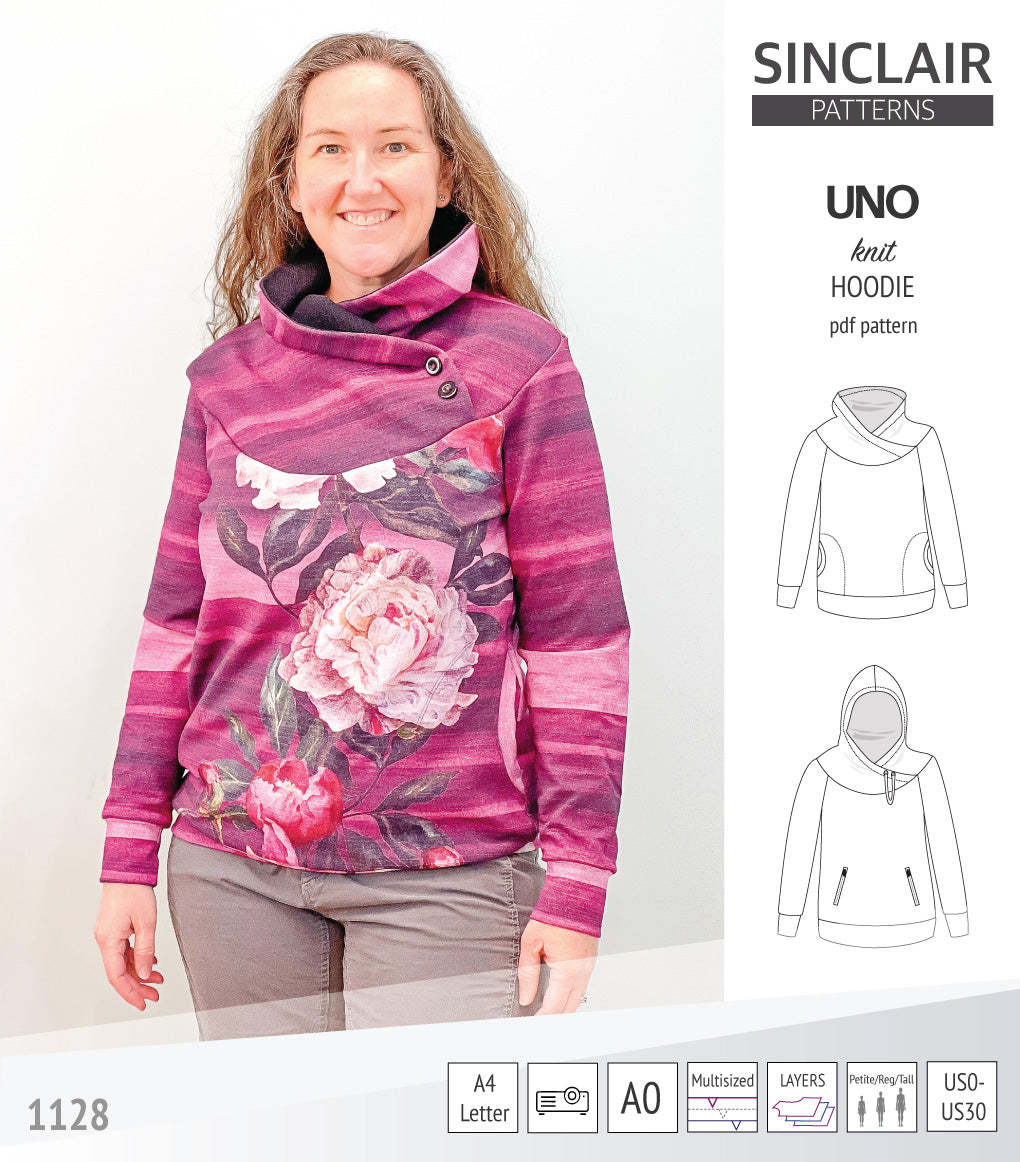 Uno hoodie with a round yoke (pdf sewing pattern) – Sinclair Patterns