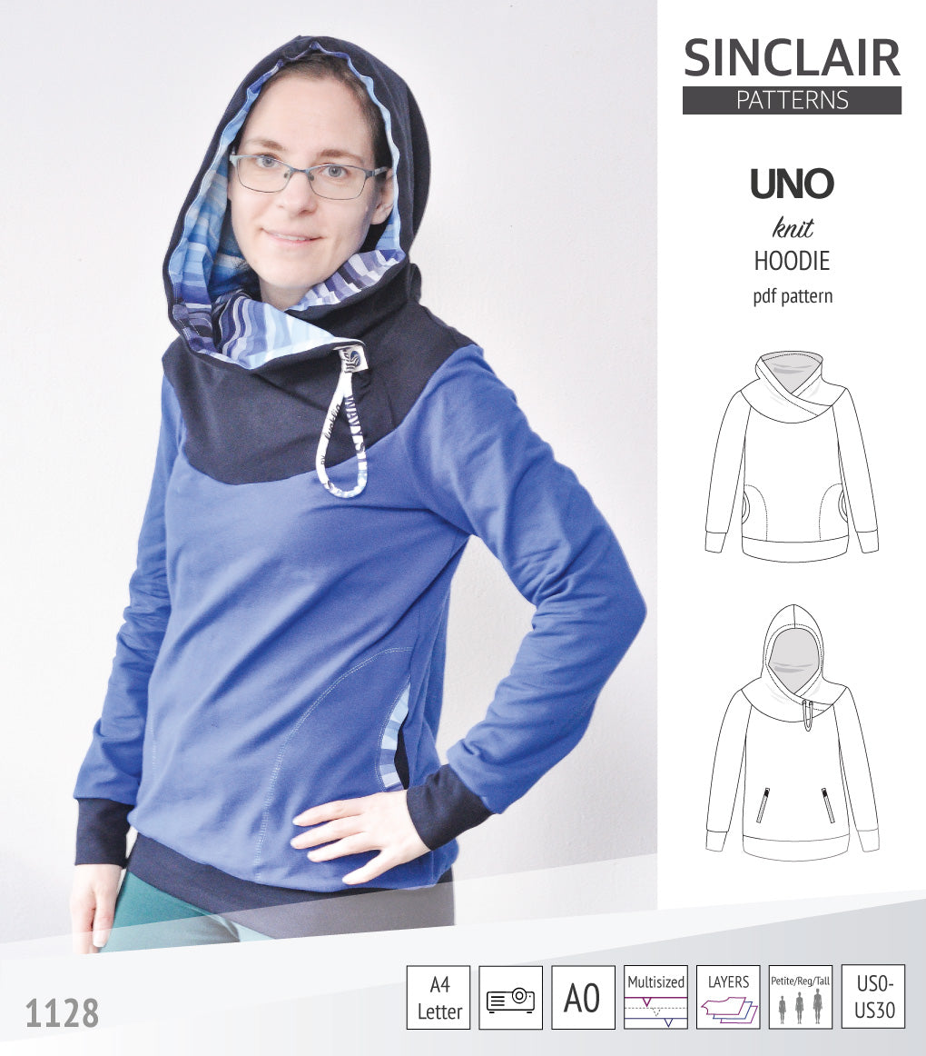 Uno hoodie with a round yoke (pdf sewing pattern) – Sinclair Patterns