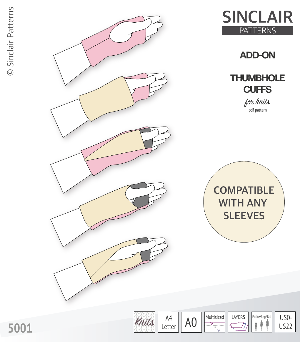Thumbhole cuffs pack add on (PDF) – Sinclair Patterns
