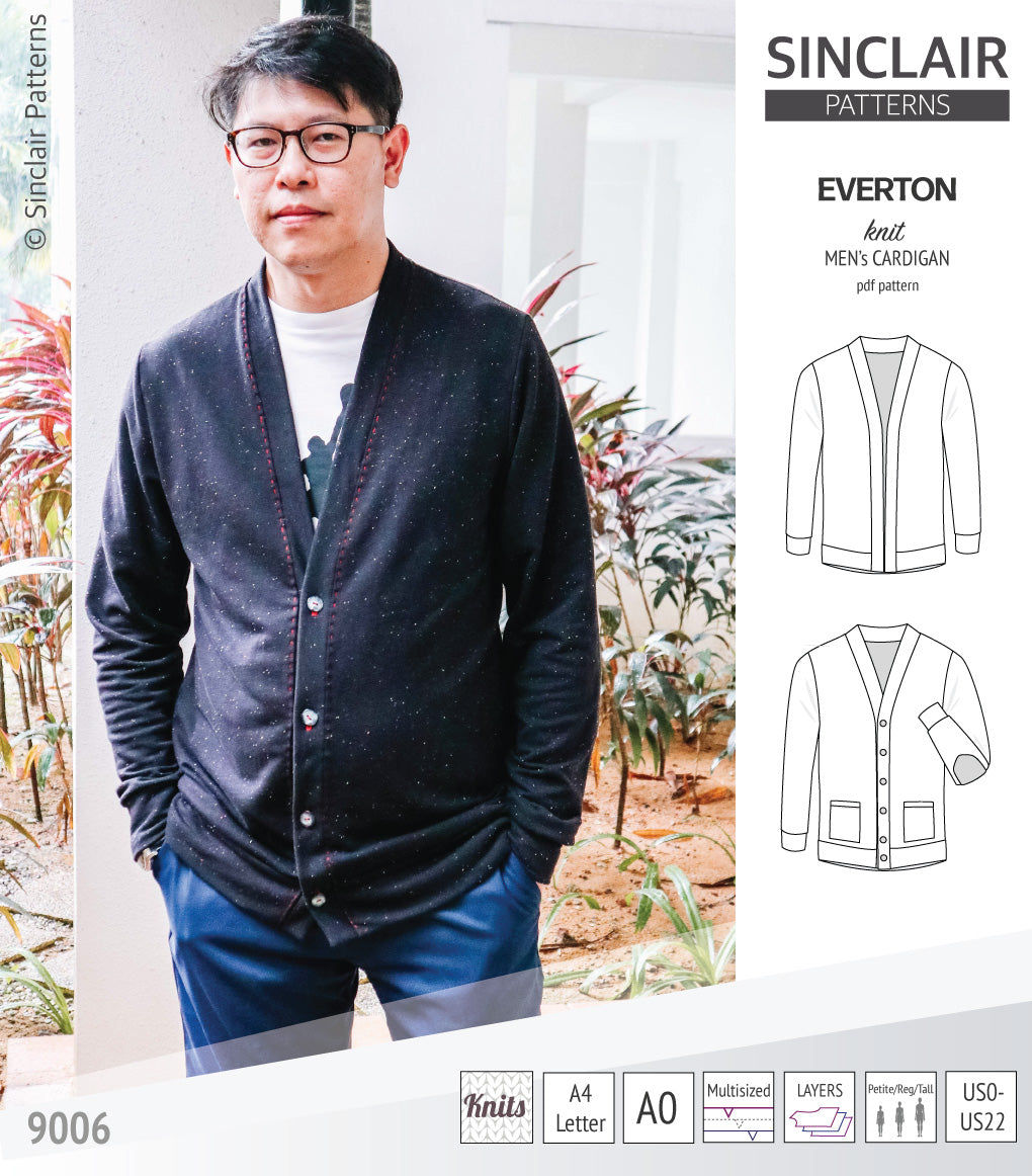 Everton classic knit cardigan for men (PDF) – Sinclair Patterns
