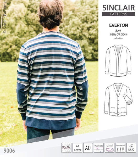 Everton classic knit cardigan for men (PDF) - Sinclair Patterns