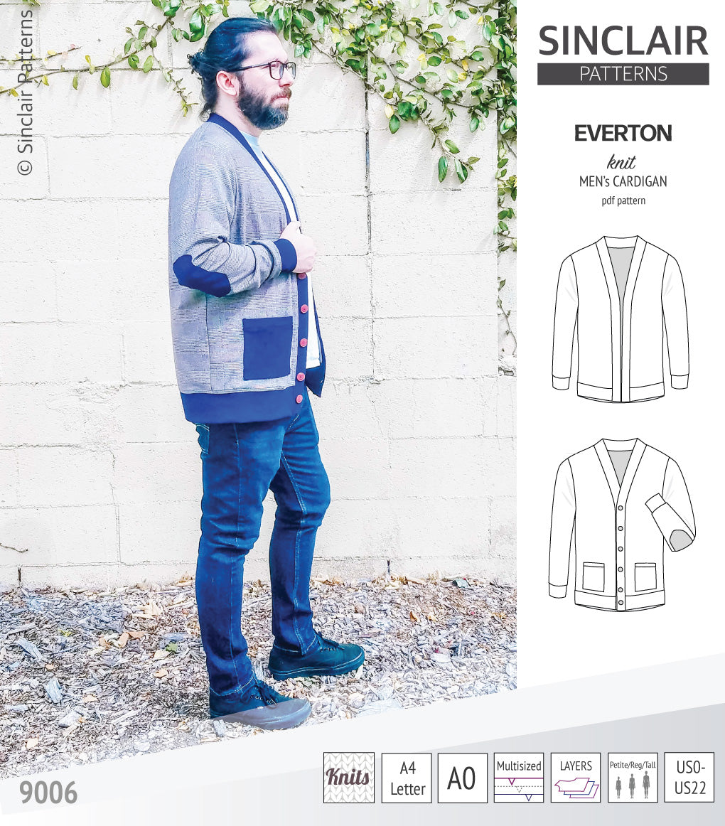 Everton classic knit cardigan for men (PDF) – Sinclair Patterns