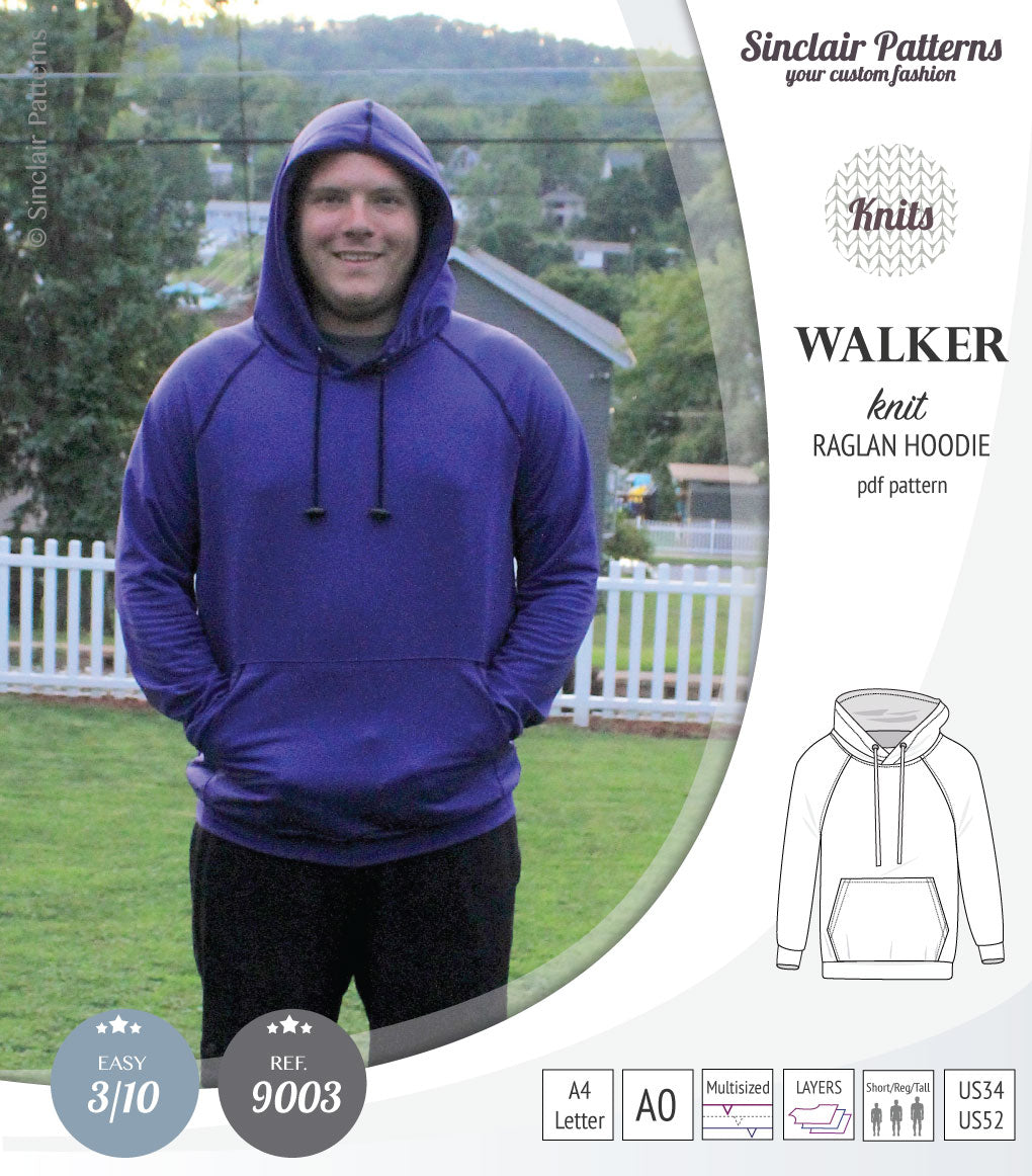 Walker classic raglan hoodie for men (PDF) – Sinclair Patterns
