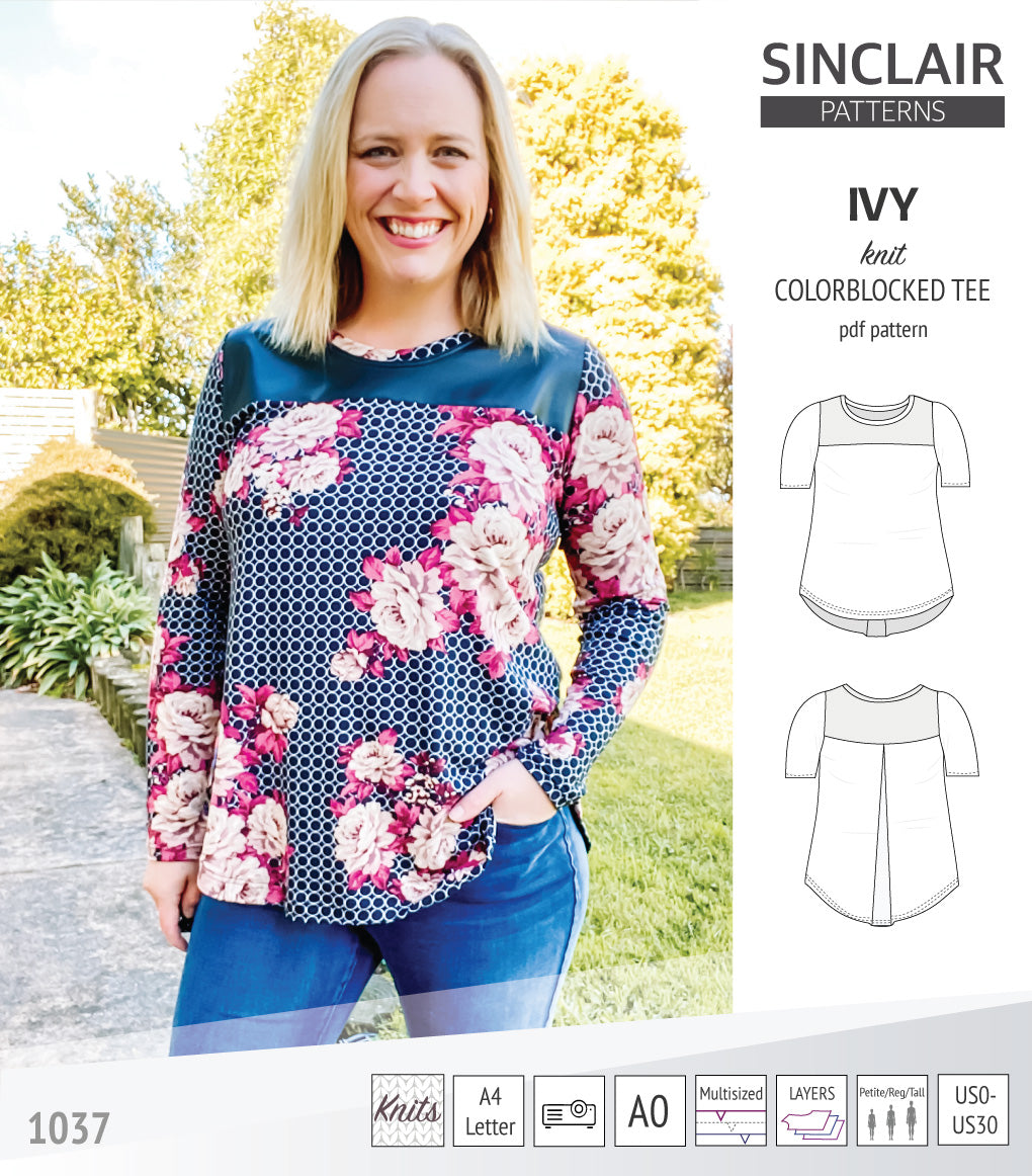 Ivy knit colorblocked tee (PDF) – Sinclair Patterns