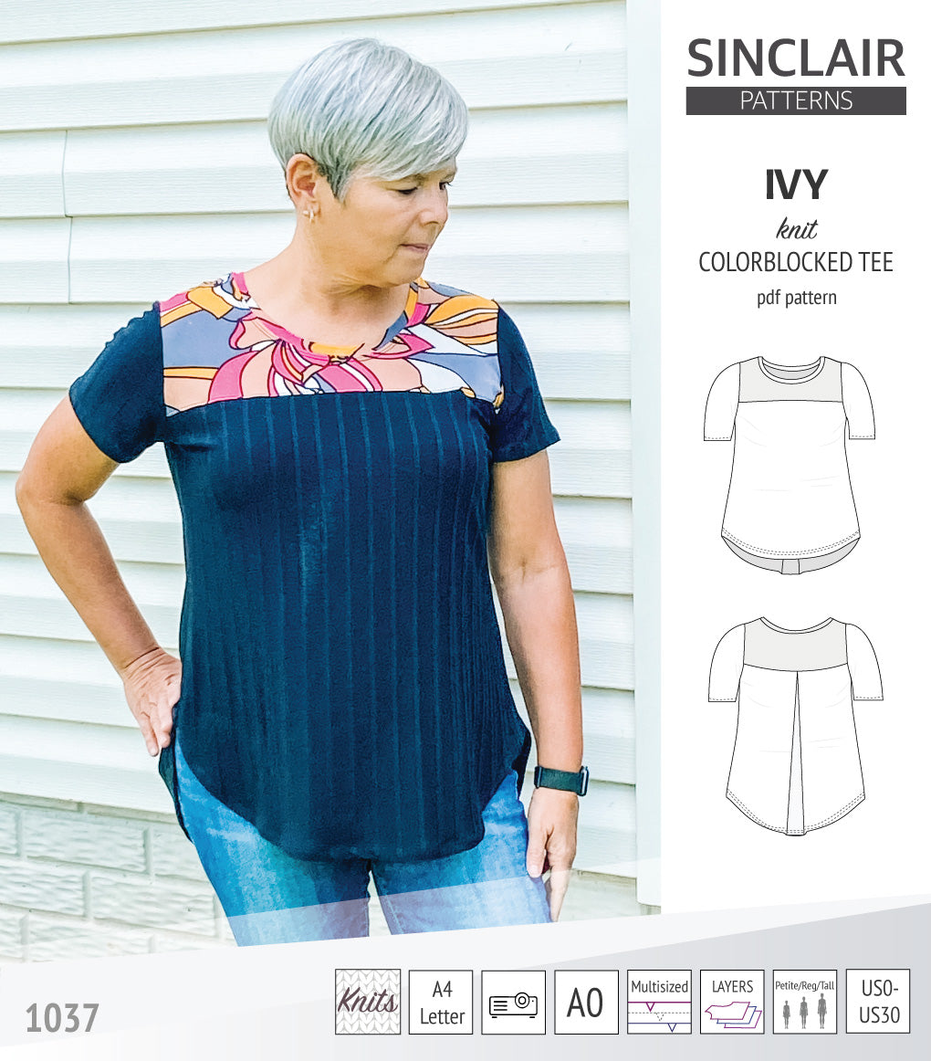 Ivy knit colorblocked tee (PDF) – Sinclair Patterns