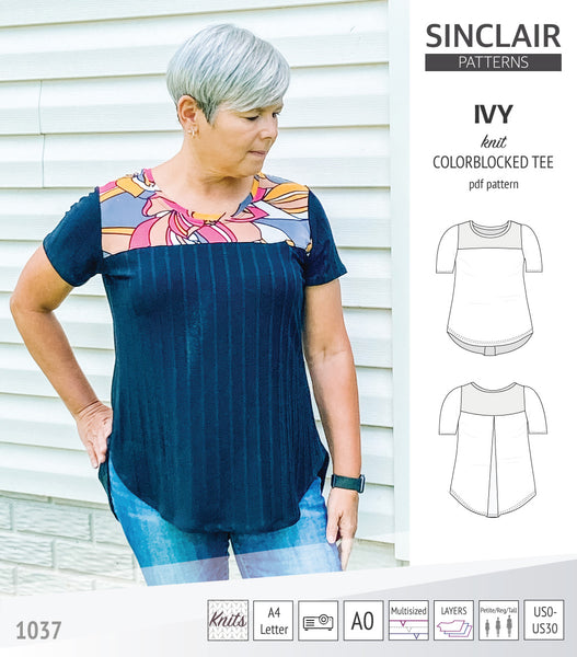 Ivy knit colorblocked tee (PDF) - Sinclair Patterns