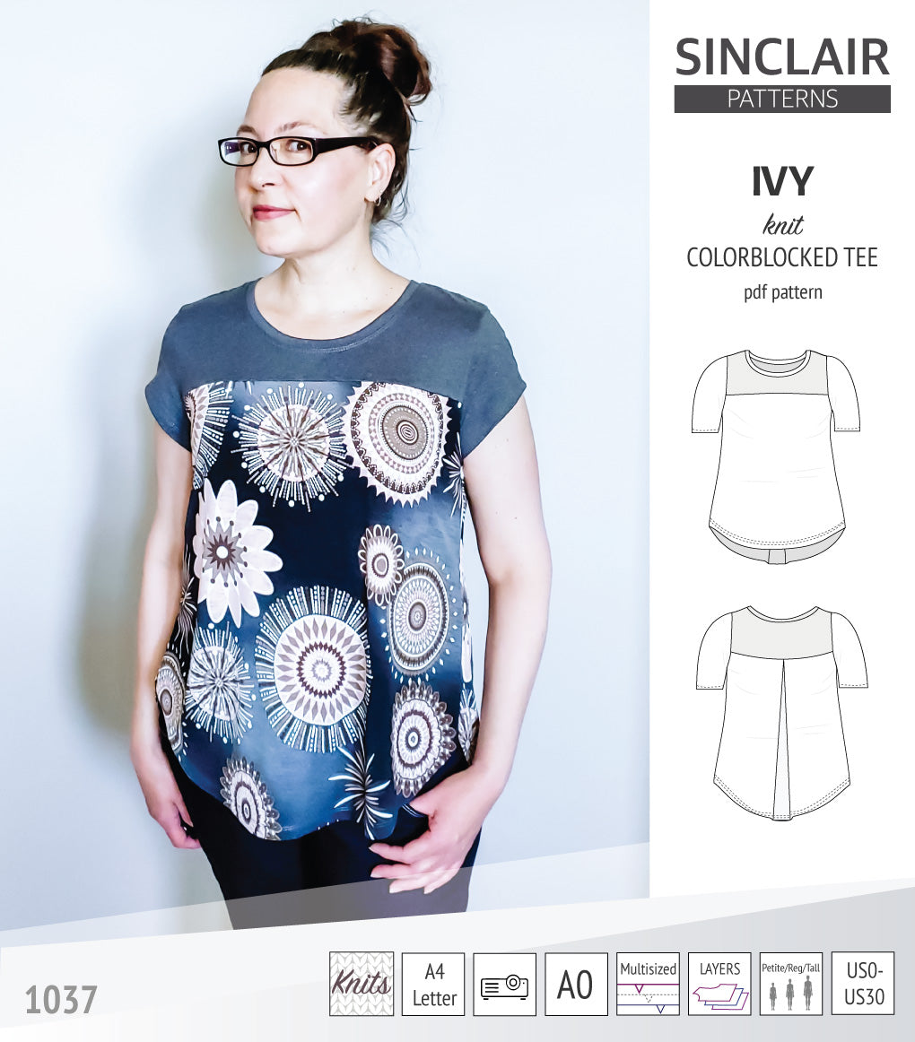 Ivy knit colorblocked tee (PDF) – Sinclair Patterns