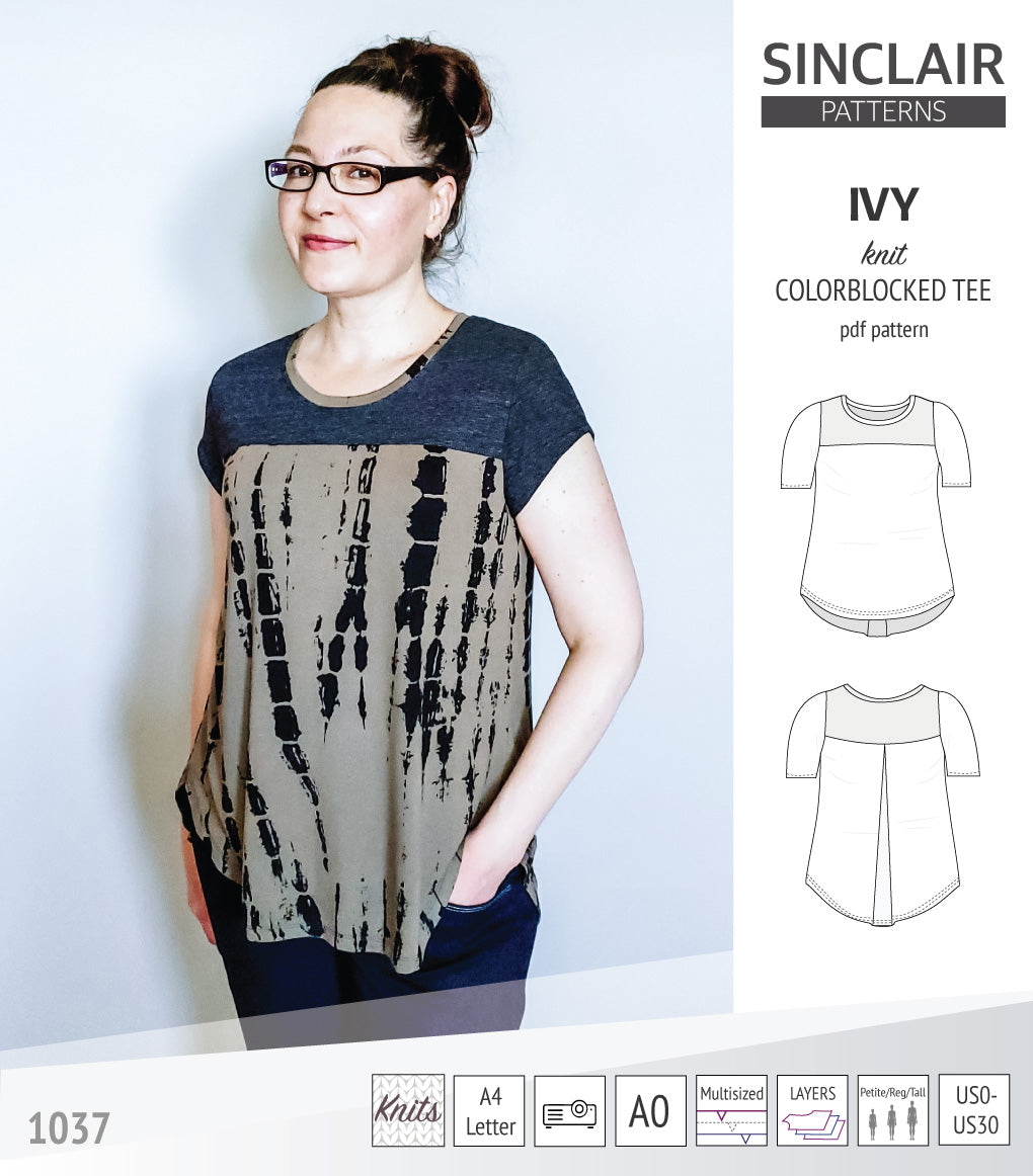Ivy knit colorblocked tee (PDF) – Sinclair Patterns