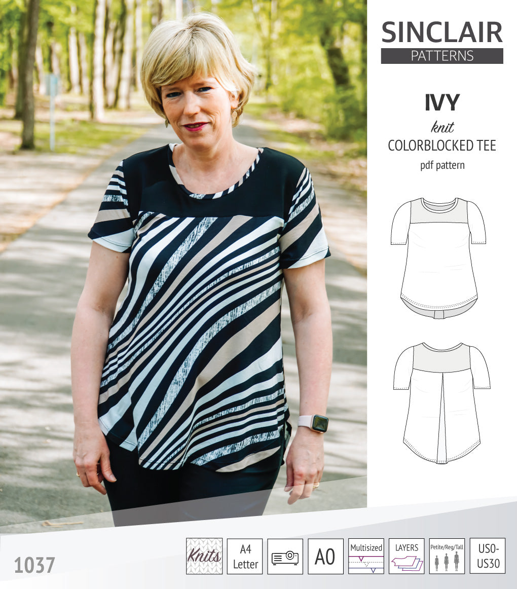 Ivy knit colorblocked tee (PDF) – Sinclair Patterns