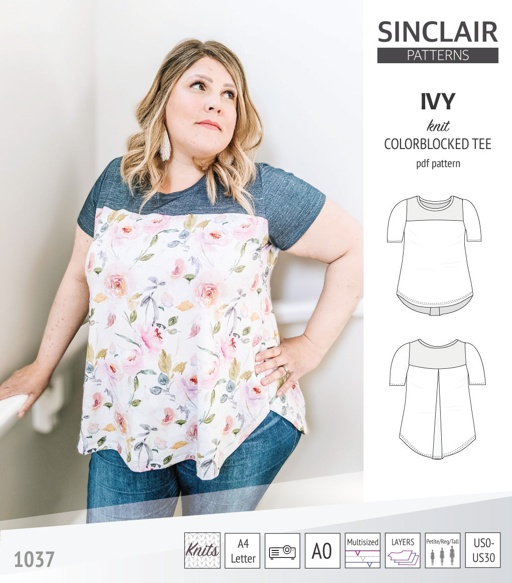 Ivy knit colorblocked tee (PDF) – Sinclair Patterns