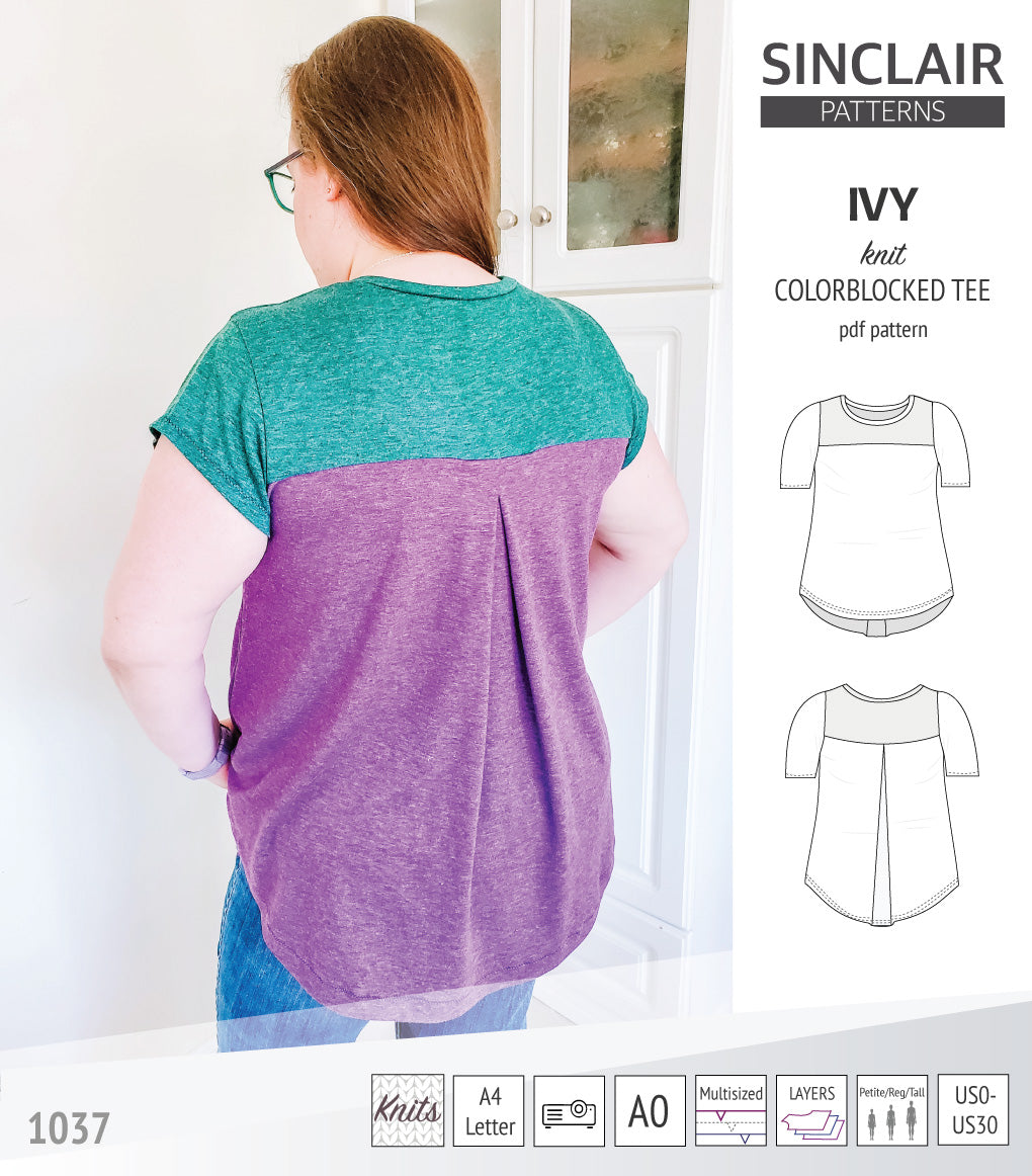 Ivy knit colorblocked tee (PDF) – Sinclair Patterns