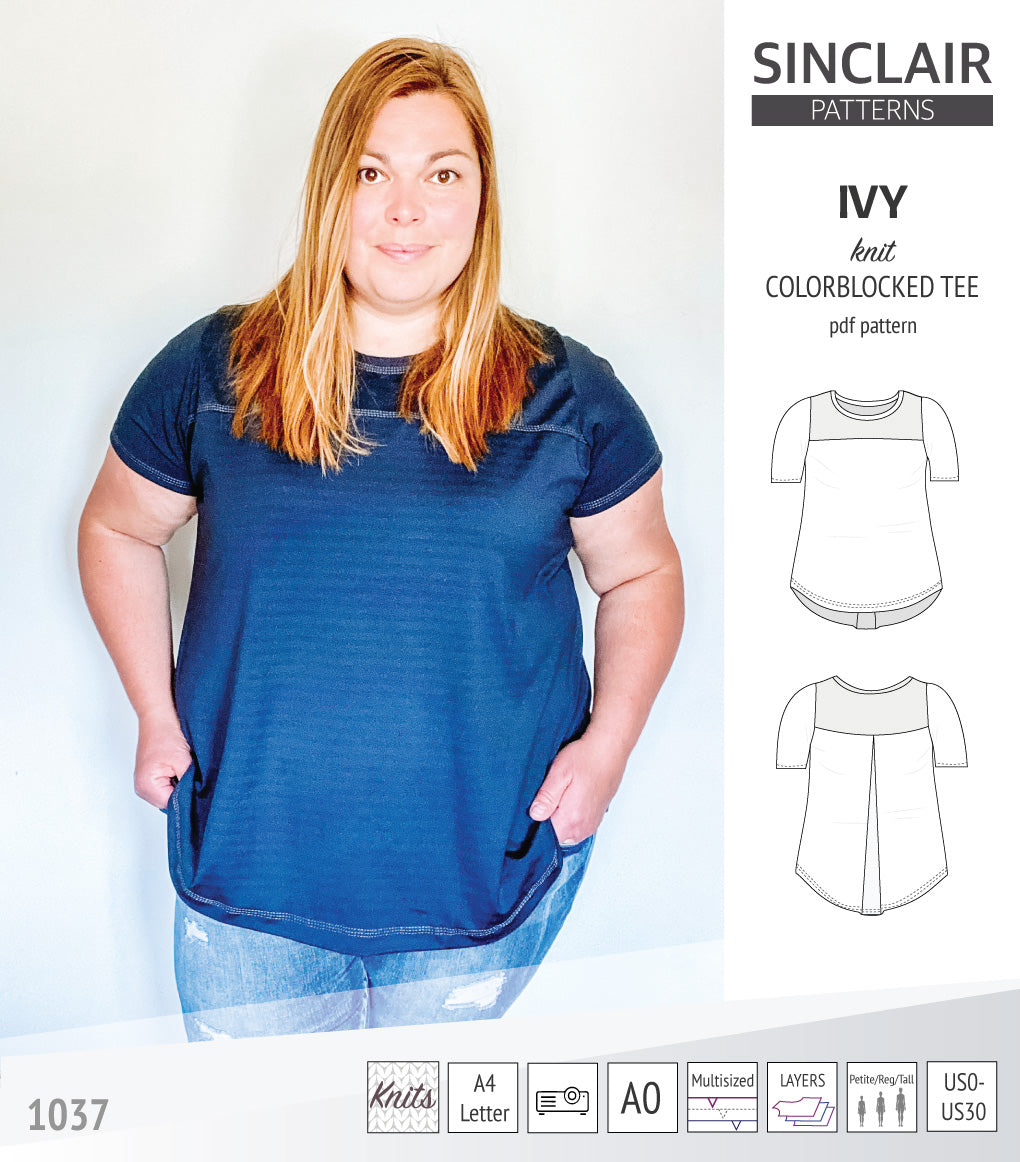 Ivy knit colorblocked tee (PDF) – Sinclair Patterns