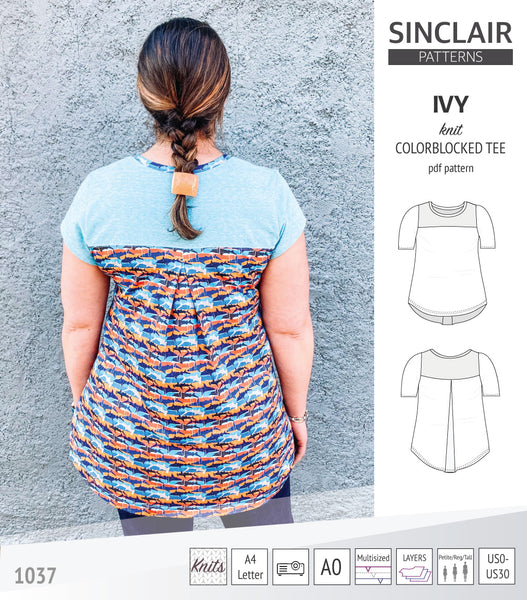 Ivy knit colorblocked tee (PDF) - Sinclair Patterns
