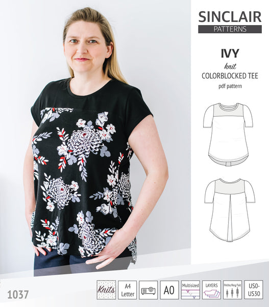 Ivy knit colorblocked tee (PDF) - Sinclair Patterns