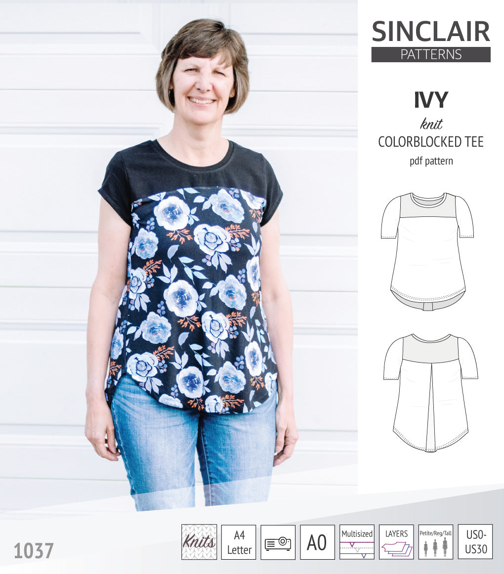 Ivy knit colorblocked tee (PDF) – Sinclair Patterns