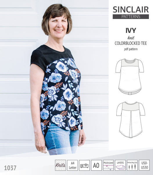 Ivy knit colorblocked tee (PDF) - Sinclair Patterns