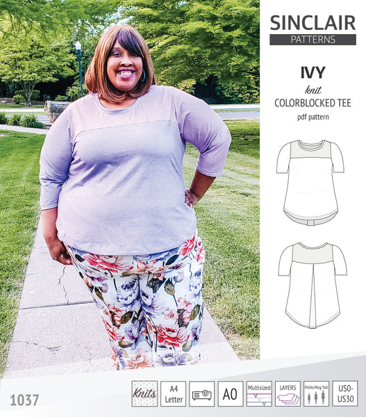 Ivy knit colorblocked tee (PDF) - Sinclair Patterns