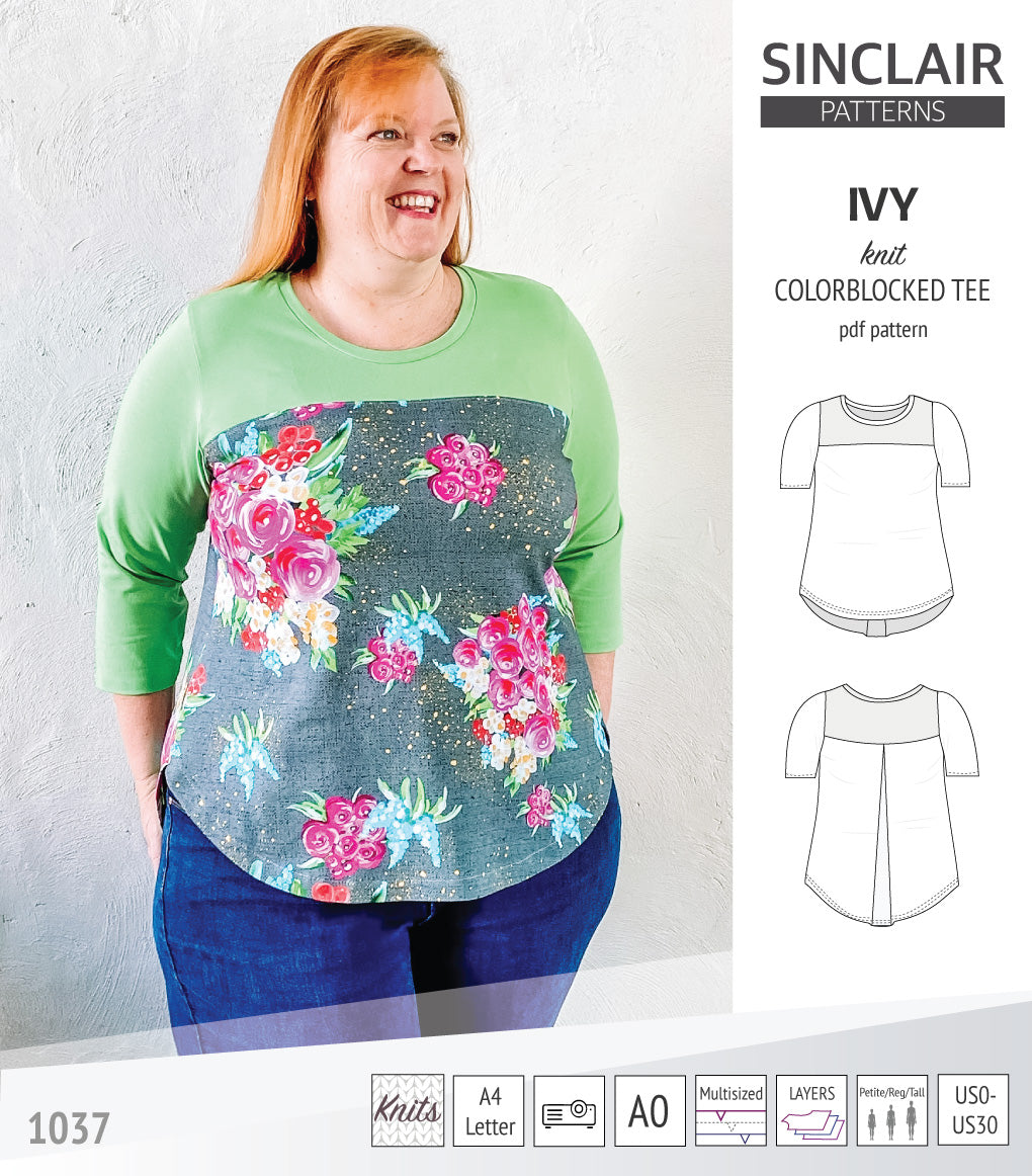 Ivy knit colorblocked tee (PDF) – Sinclair Patterns