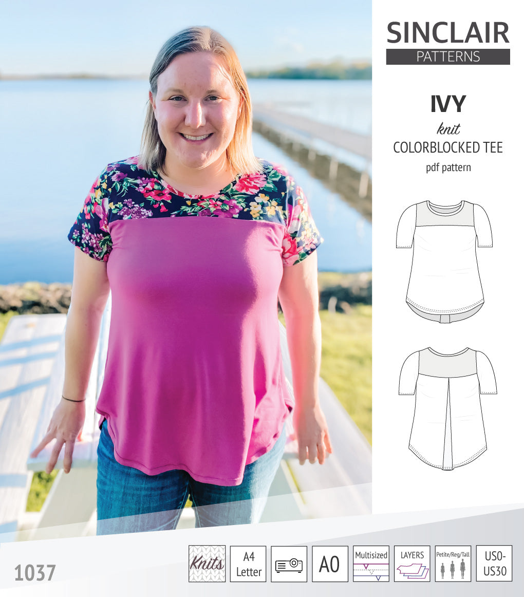 Ivy knit colorblocked tee (PDF) – Sinclair Patterns